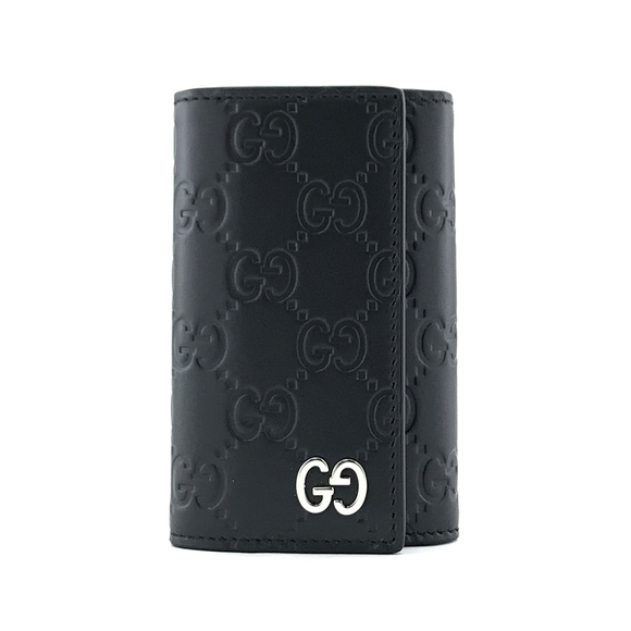 Gucci | Bags | Gucci Key Case 6 Row Keychain Dorian Gg Leather Black ...